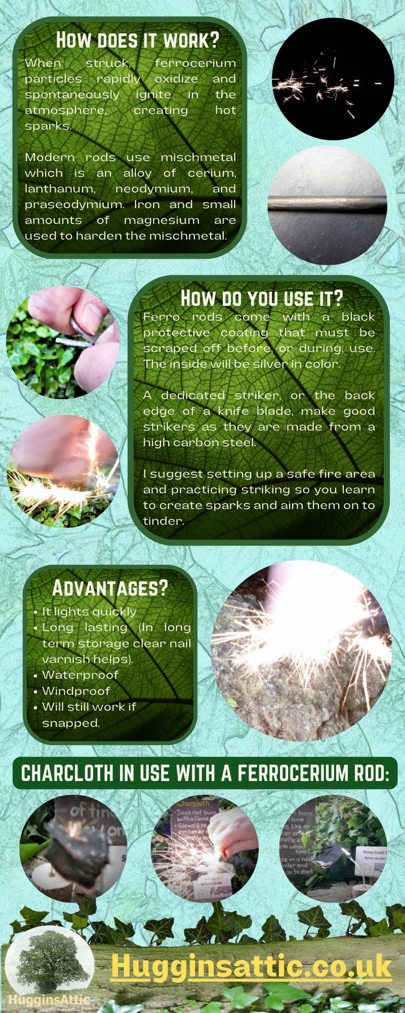 10mm Diameter 100mm Long Firesteel (Ferrocerium Rod) | Hugginsattic