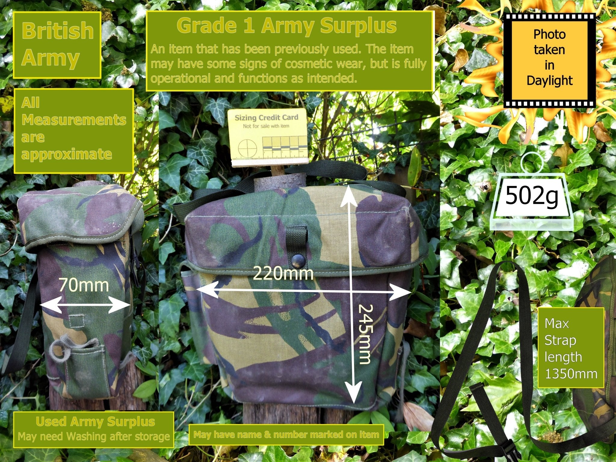 Army Surplus Respirator Case Bag Pack Incredibly hard wearing, tough ...