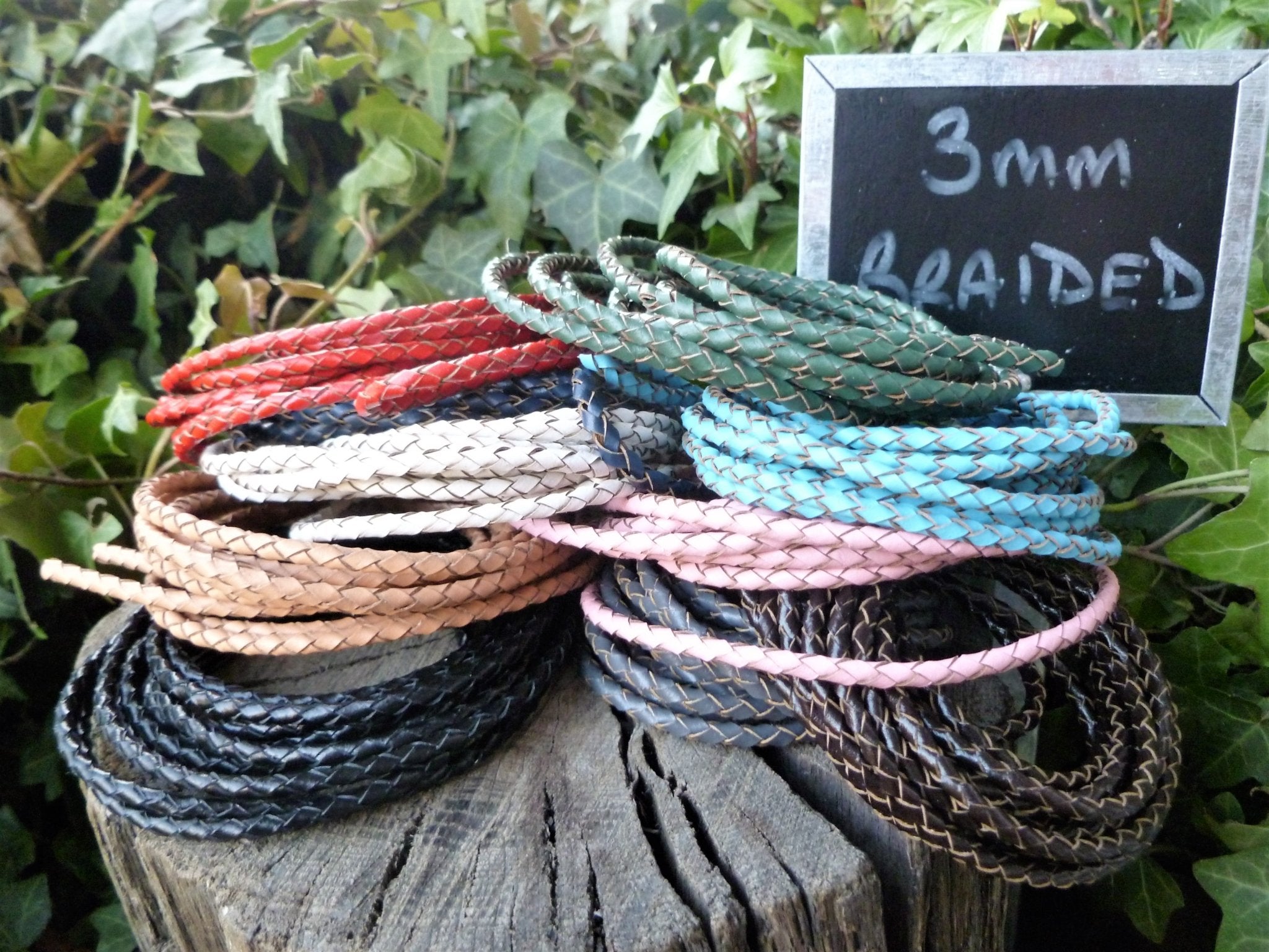 3mm Round Braided Leather Thonging 2m length – Hugginsattic