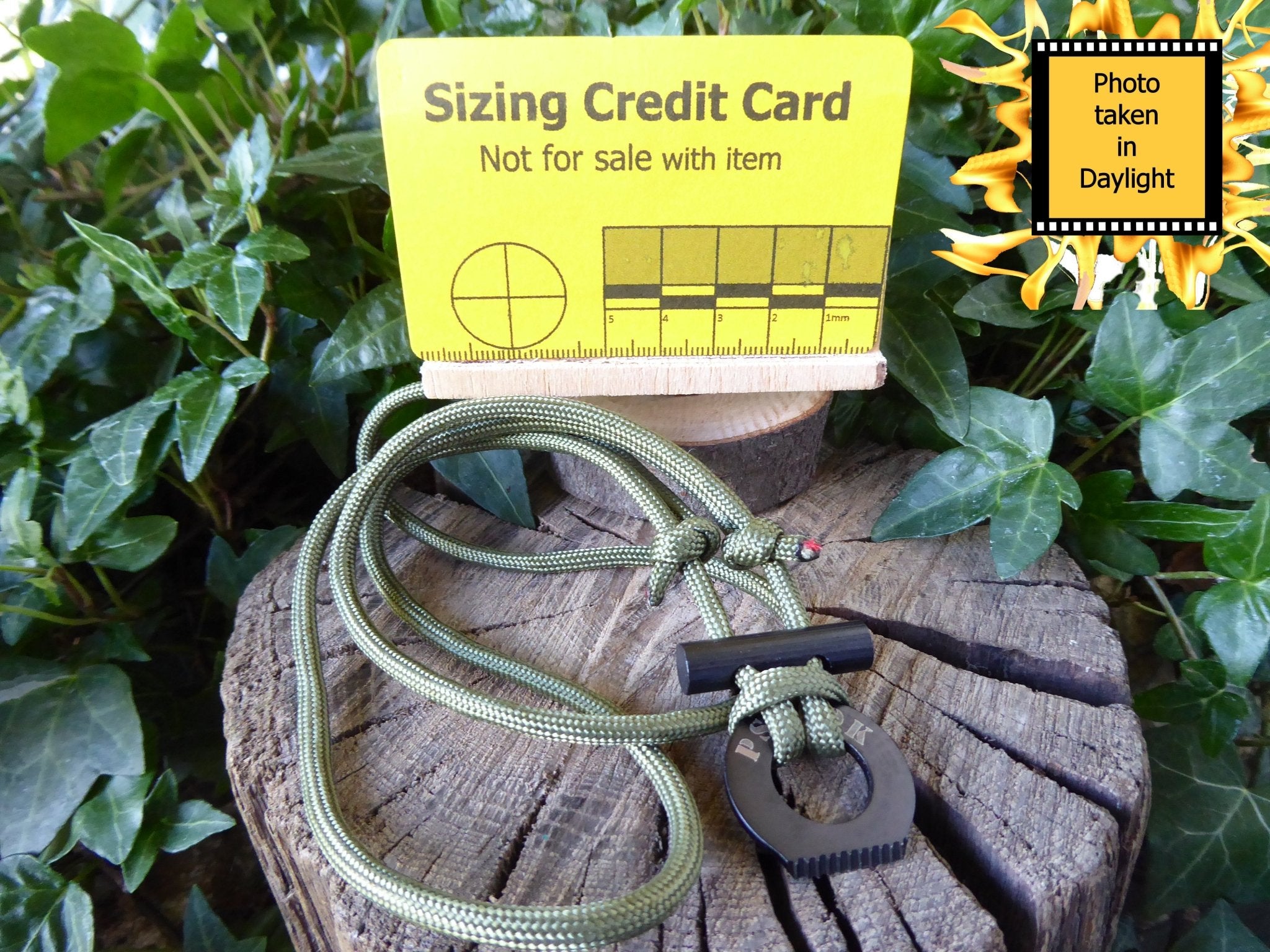 Fire steel toggle necklace & scraper with emergency paracord with hemp ...